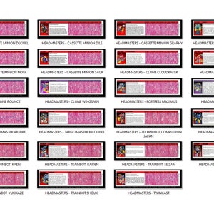 HEADMASTERS JAPANESE Transformers Custom Tech Spec Cards Set 03B - Etsy
