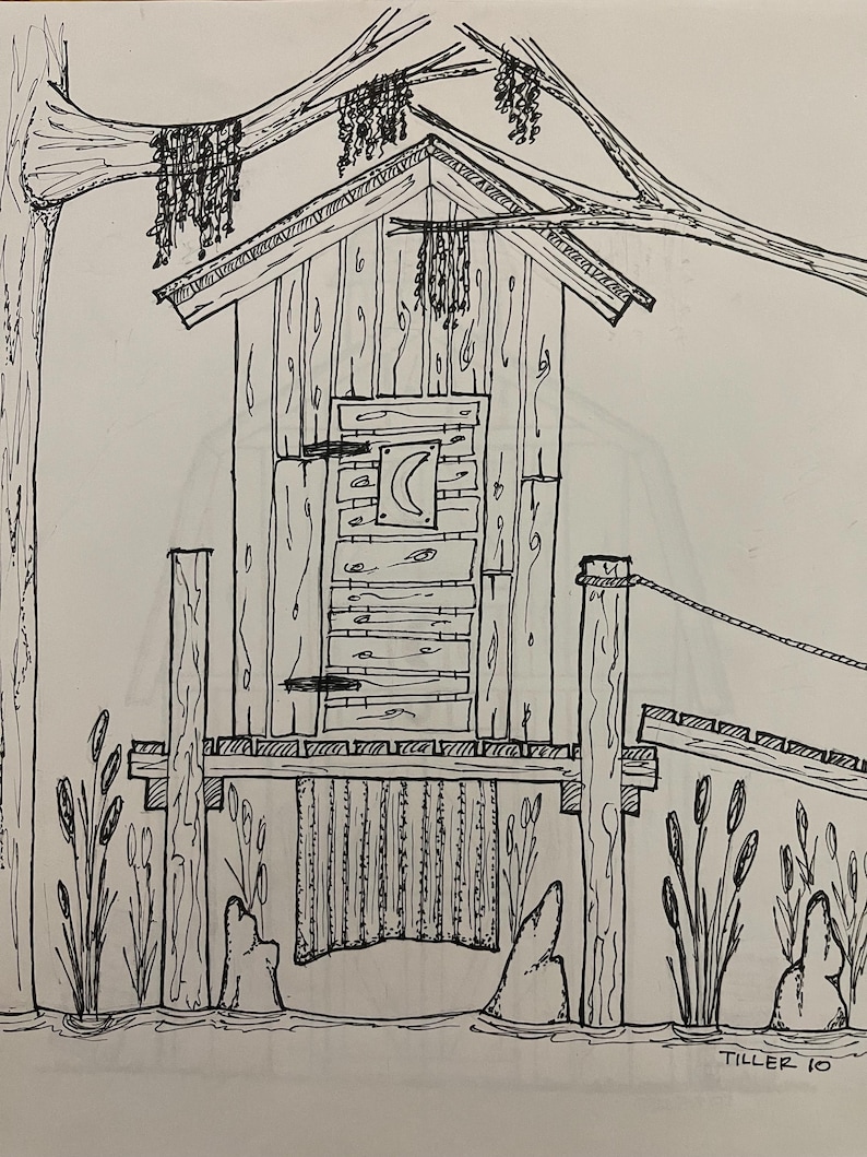 Pen and Ink Drawing - Swamp Outhouse - Etsy