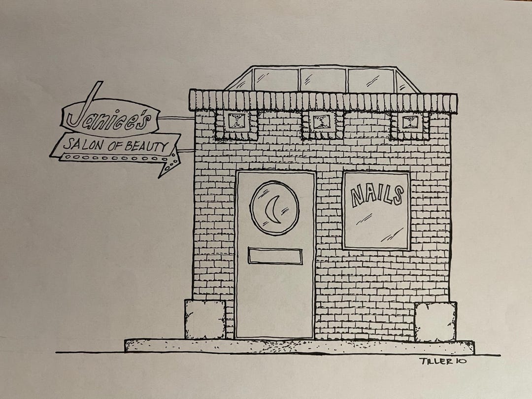 Pen and Ink Drawing - Beauty Salon Outhouse - Etsy