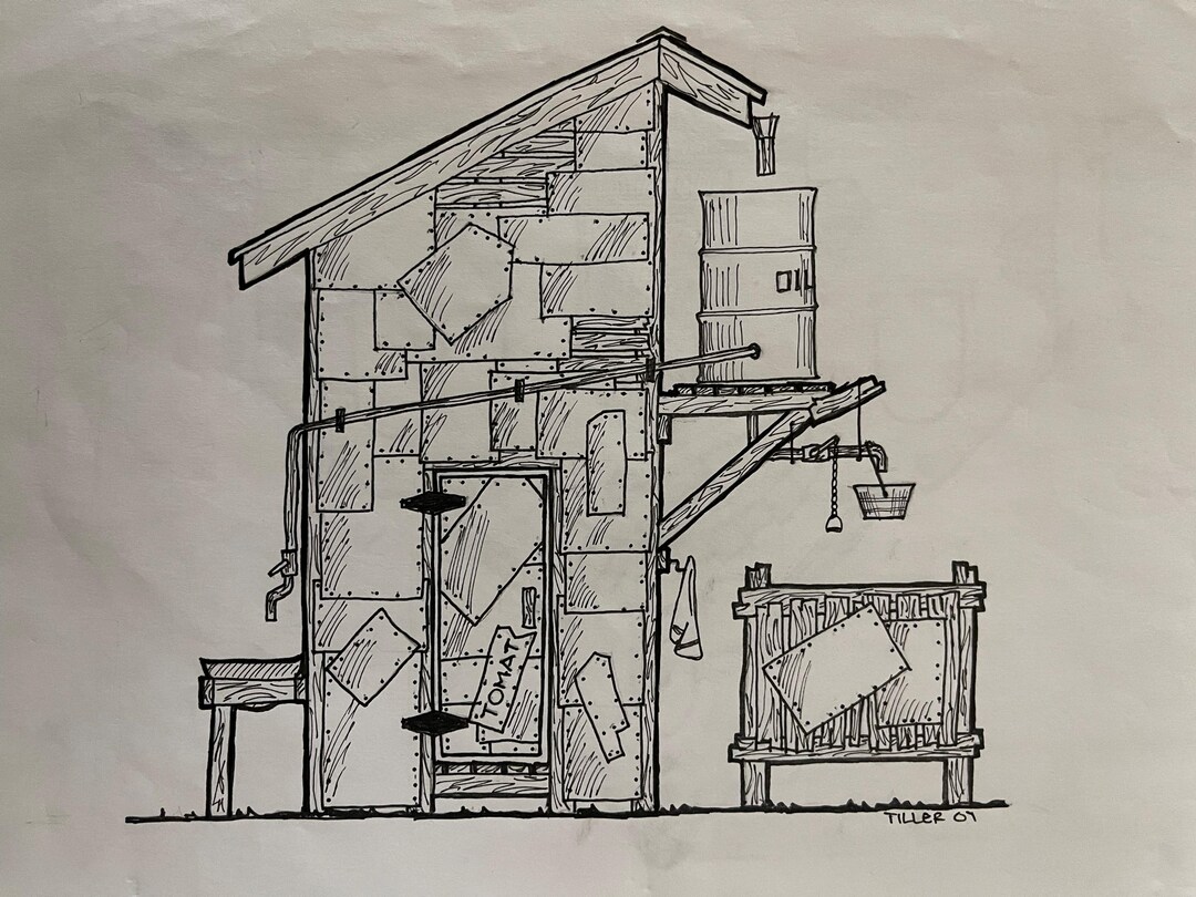 Pen and Ink Drawing - Rustic 1 Outhouse - Etsy