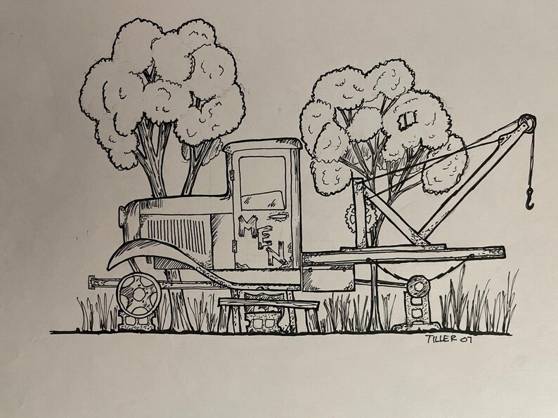 Pen and Ink Drawing - Old Truck Outhouse - Etsy