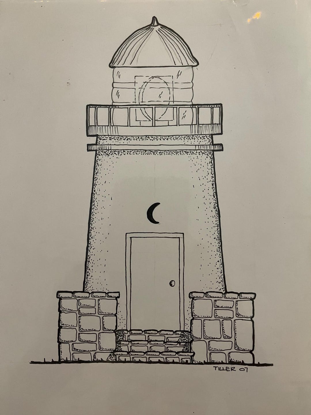 Pen and Ink Drawing - Lighthouse Outhouse - Etsy