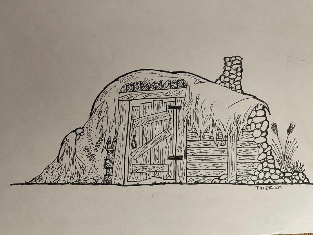 Pen and Ink Drawing Dugout Outhouse - Etsy