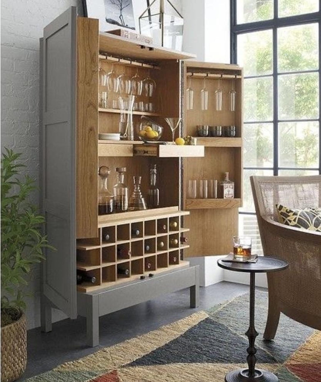 Mueble bar negro Mueble bar Mueble bar de madera mueble moderno barra ...