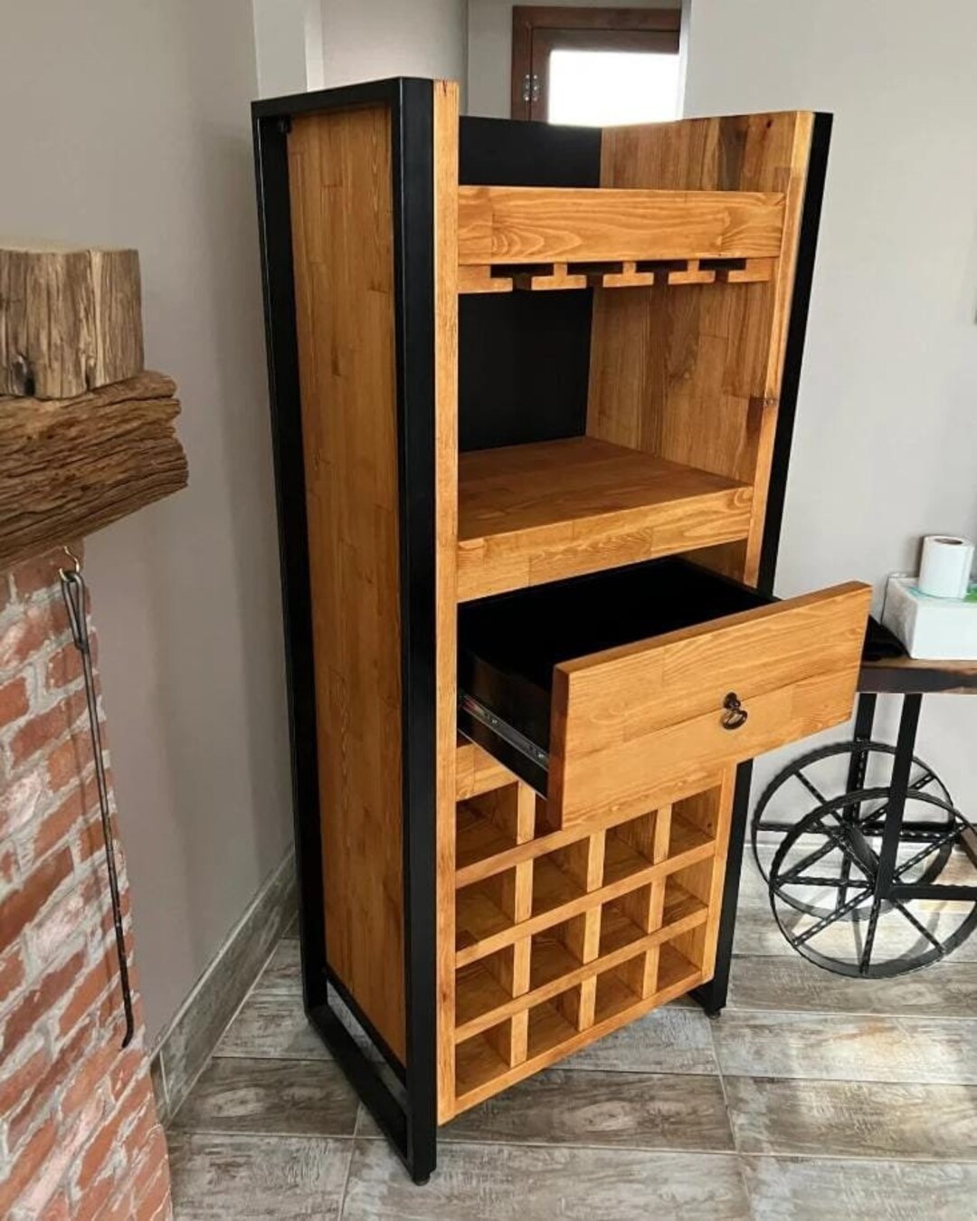 Mueble bar negro Mueble bar Mueble bar de madera mueble moderno barra ...