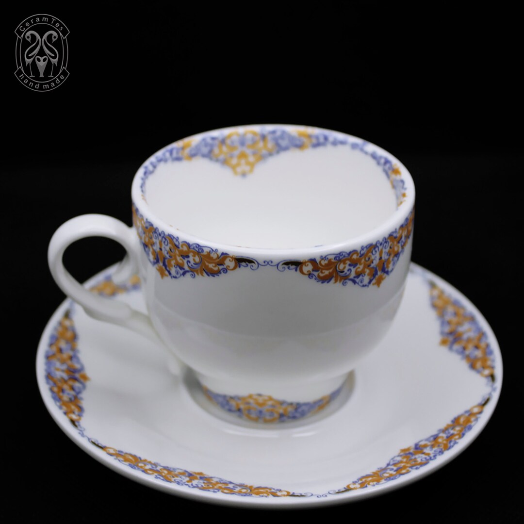 Porcelain Cup and Saucer "renaissance" (cup - 90ml, Saucer - 13cm) - Etsy
