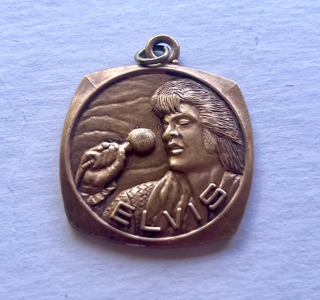 Vintage 1977 • Elvis Presley • Bronze Pendant Medallion • Boxcar Ent ...