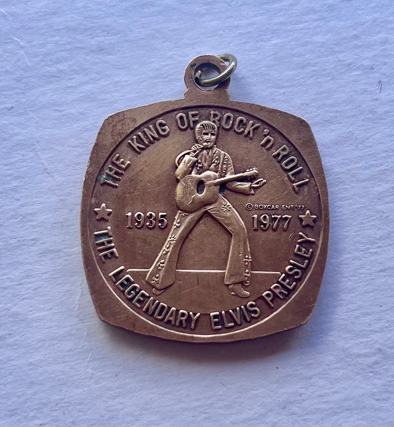 Vintage 1977 • Elvis Presley • Bronze Pendant Medallion • Boxcar Ent ...