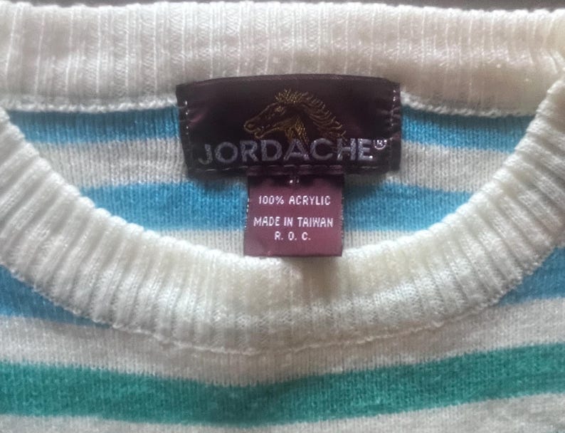 Vintage 1980’s • Jordache • Striped Knit Sweater Vest • - Etsy