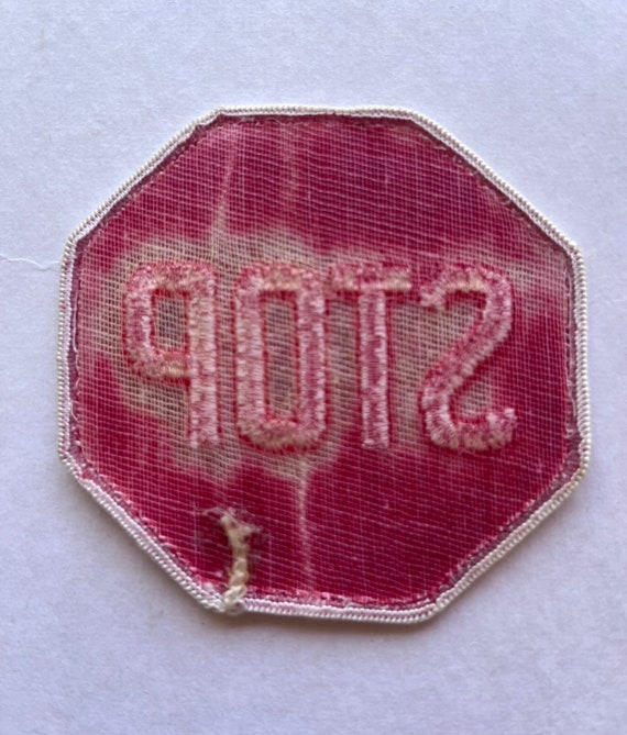Vintage 1970’s • STOP Sign • Embroidered Patch • NOS - Gem