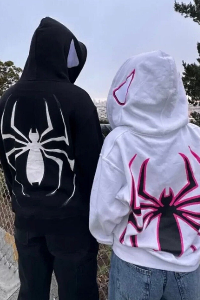 Spider Zip up Hoodie, Y2K Zip up Hoodie, Vintage Clothing, Spider Web ...
