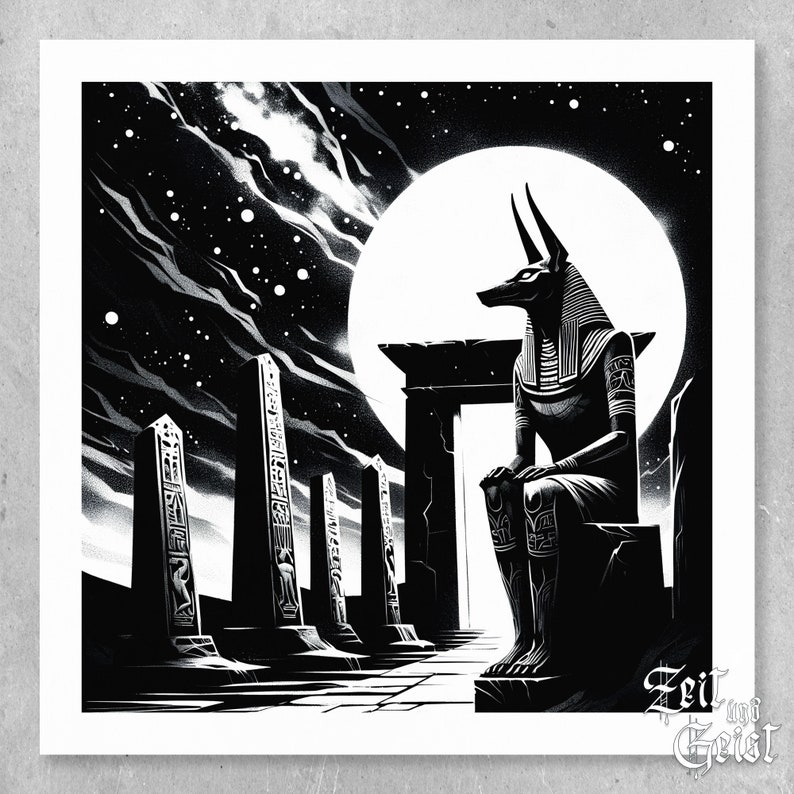 ANUBIS THE INITIATOR - Illustration Art Print (30cm X 30cm) - Etsy