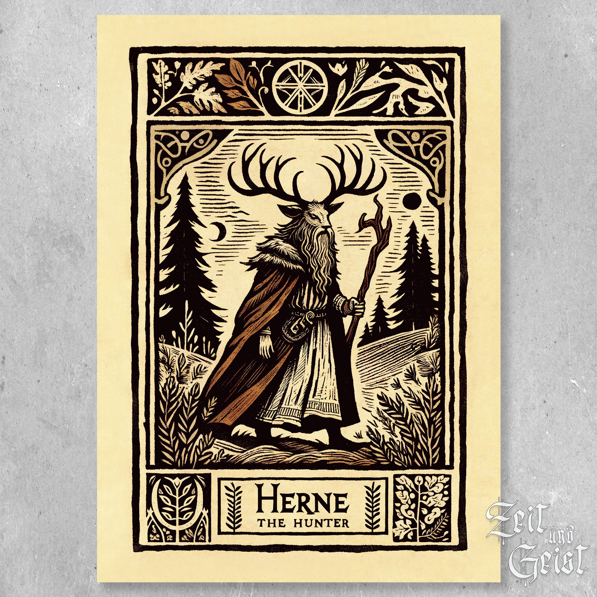 HERNE THE HUNTER - A3 Illustration Art Print - Etsy