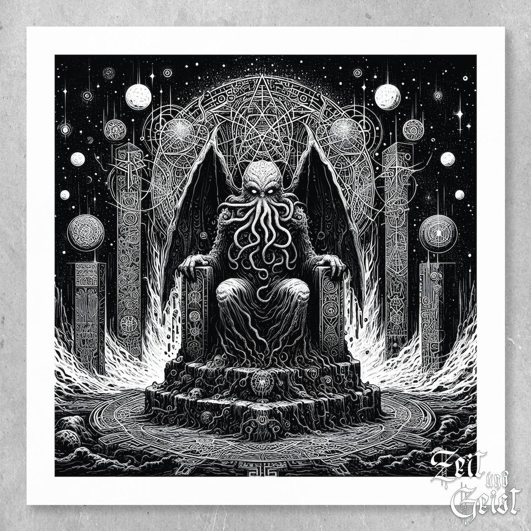 THRONE OF CTHULHU - Illustration Art Print (30cm X 30cm) - Etsy