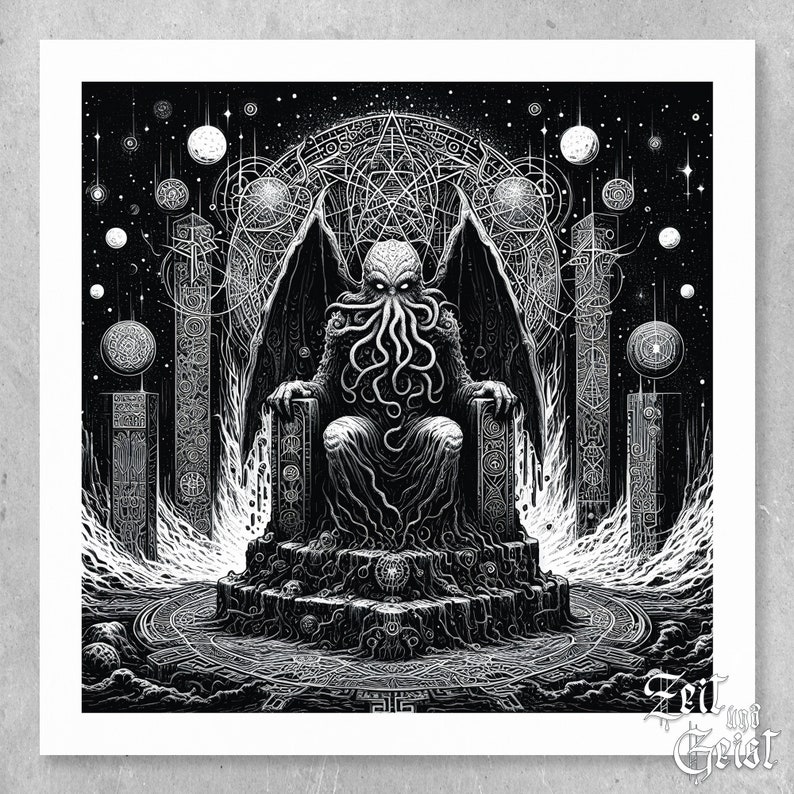 THRONE OF CTHULHU - Illustration Art Print (30cm X 30cm) - Etsy