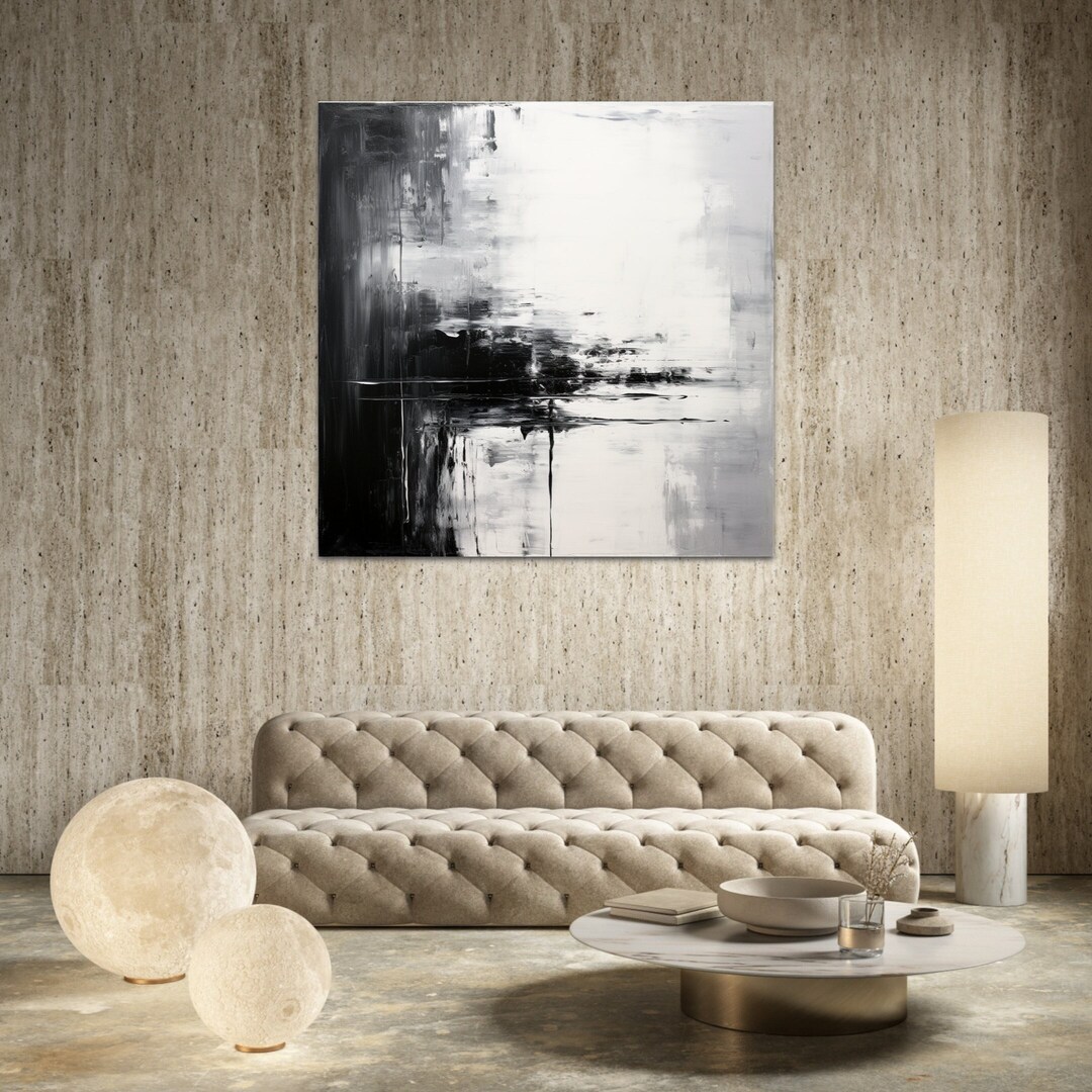 Monochrome Elegance Abstract Black and White Art Sophisticated ...