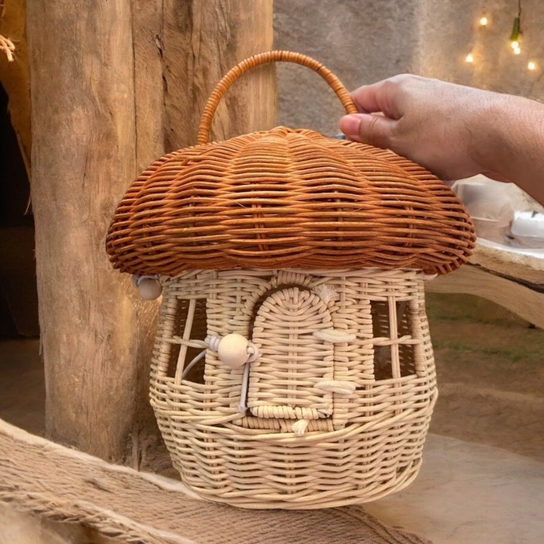 Cute Rattan Toadstool, Hand Woven, Kids Toy, Garden, Indoor - Etsy