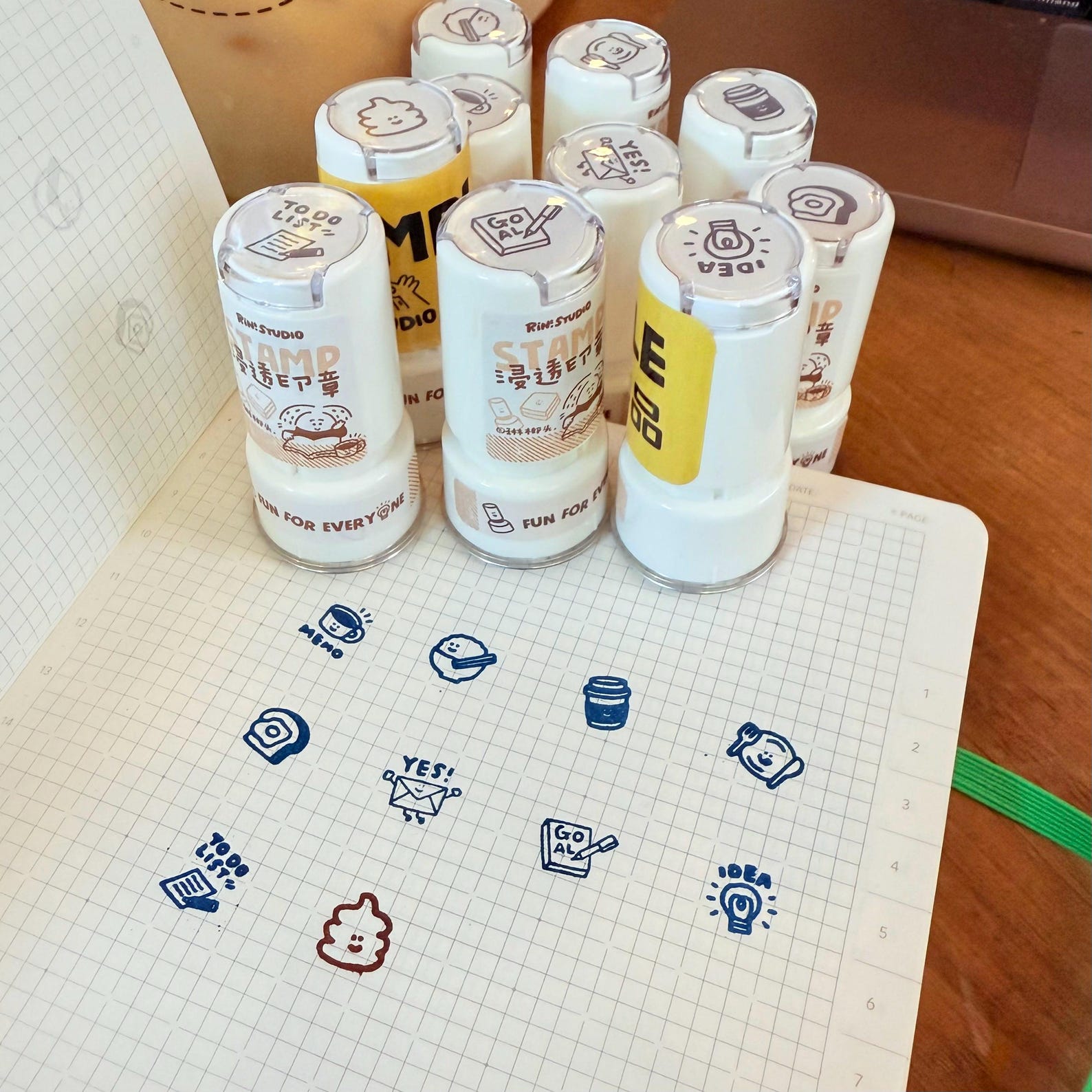 Mini Portable Stamp: Plate and Poop Pattern - Rin! Studio - Etsy