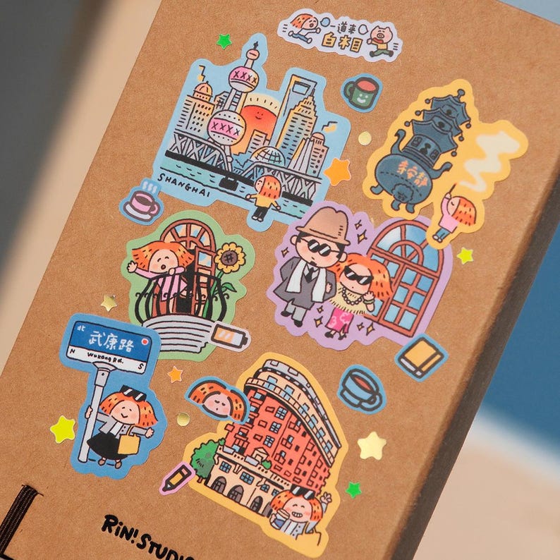 Shanghai Stickers: Kawaii City Journaling Stickers (24 Pieces) - Etsy