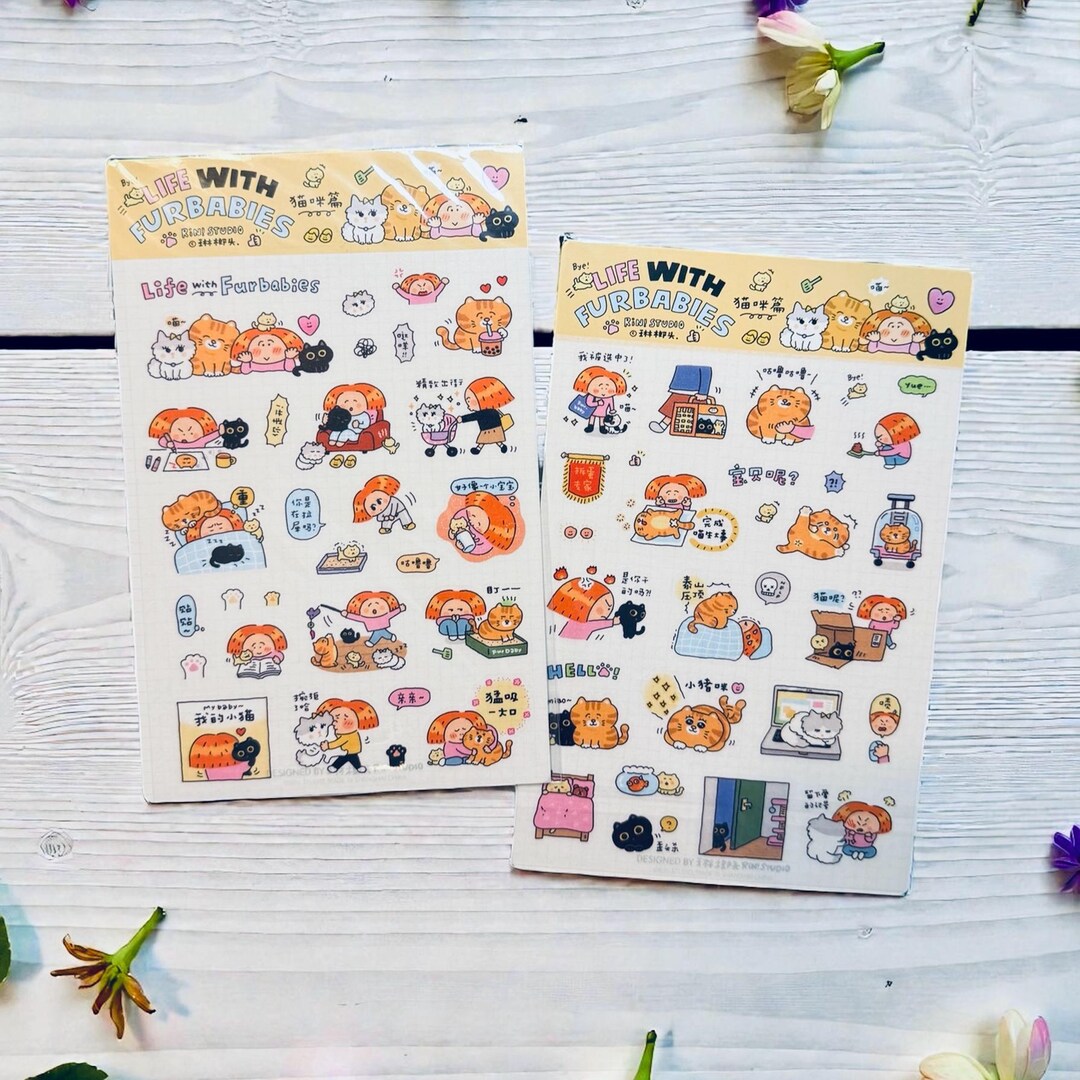 Cat Stickers | Kawaii Fur Babies Journaling Stickers - Etsy