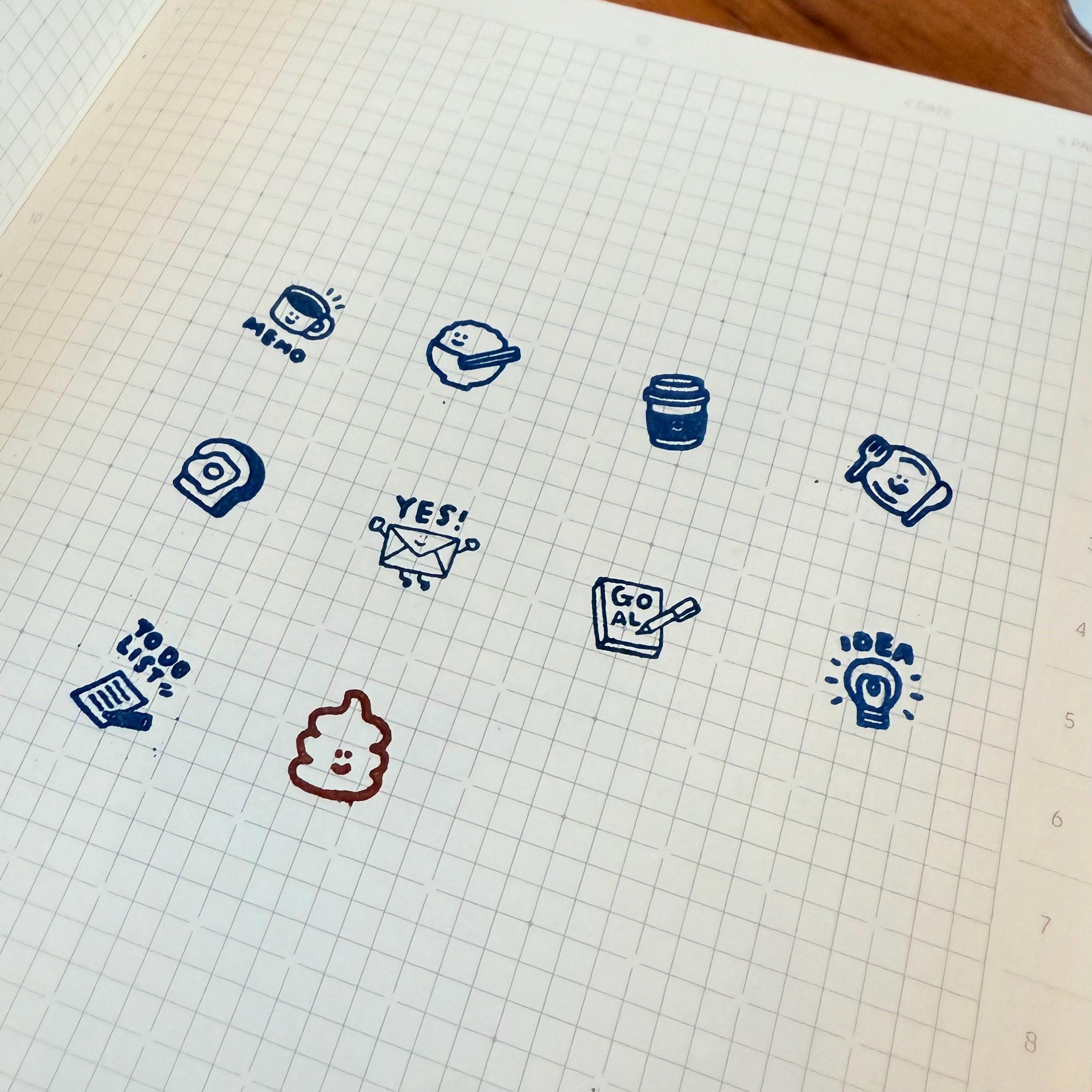 Mini Portable Stamp: Plate and Poop Pattern - Rin! Studio - Etsy