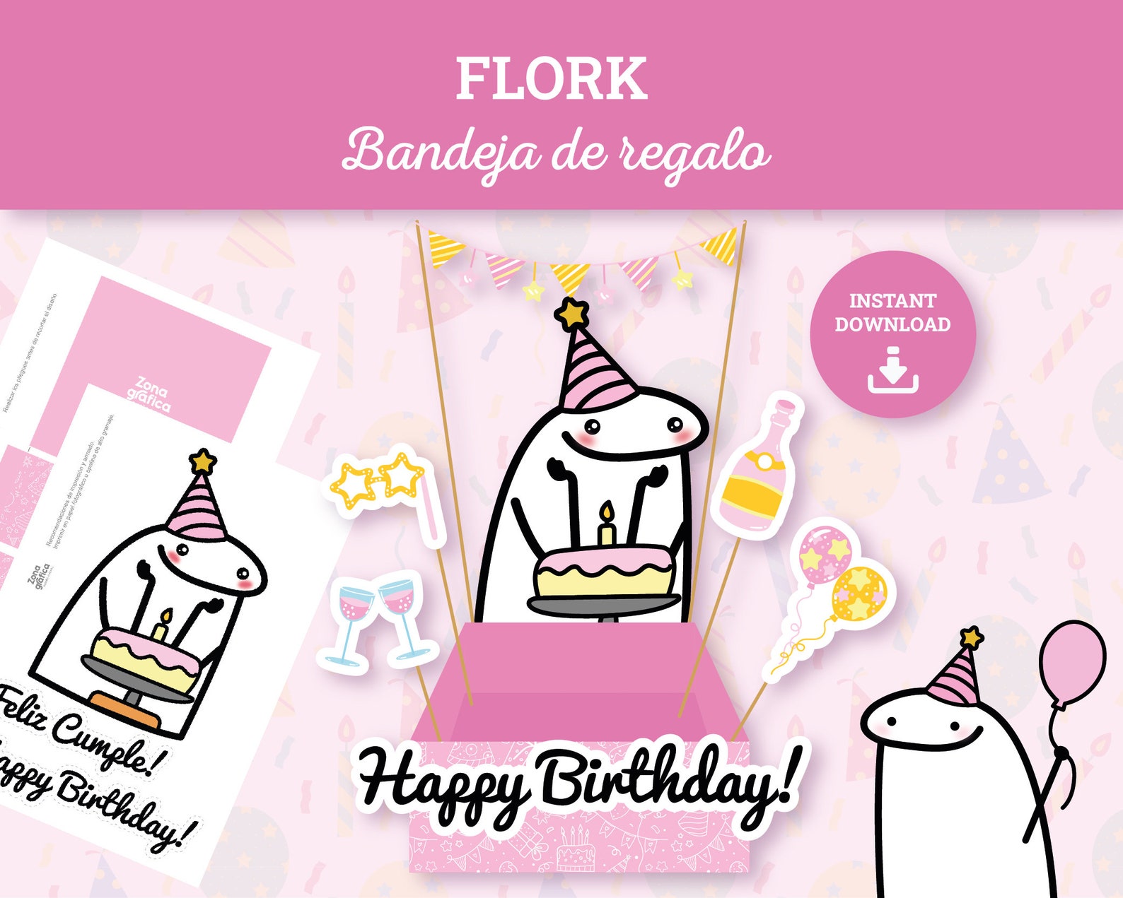 Flork Cumpleaños, Bandeja De Cumpleaños, Regalo De Cumpleaños, Descarga ...