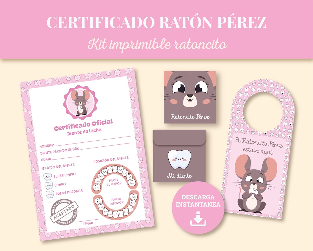 Certificado Oficial Ratón Pérez, Certificado Diente De Leche ...