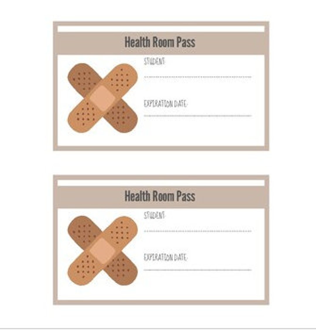 Long Term Health Room Pass - Etsy