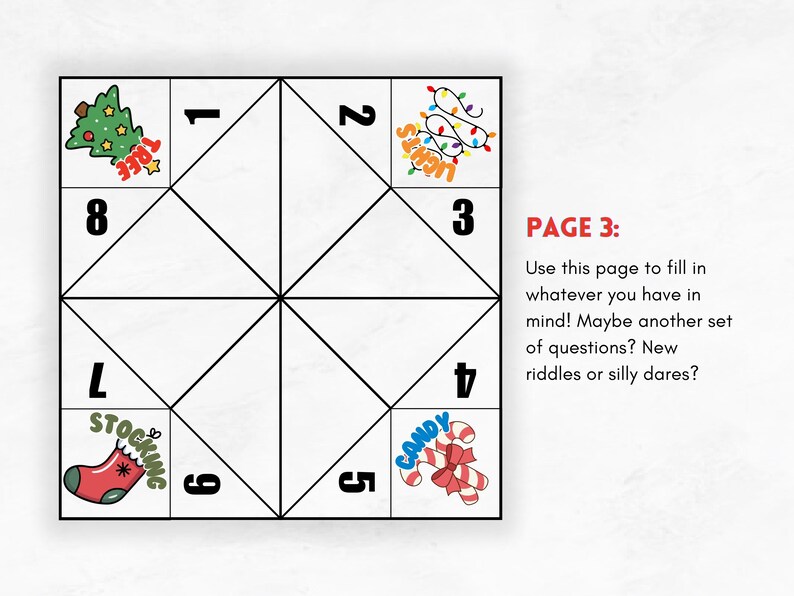 Christmas Riddle Cootie Catcher PDF, Holiday Fortune Teller, Printable ...