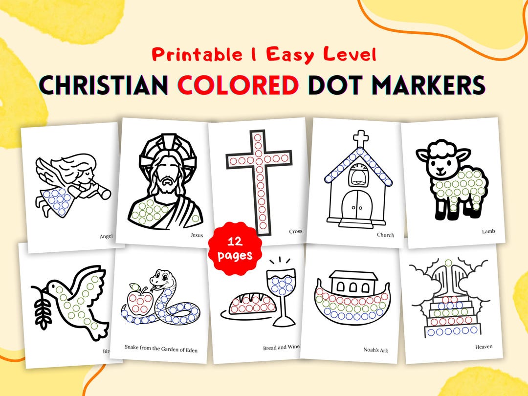 Christian Dot Markers - Easy Level, Colored Dots Toddler Activity ...