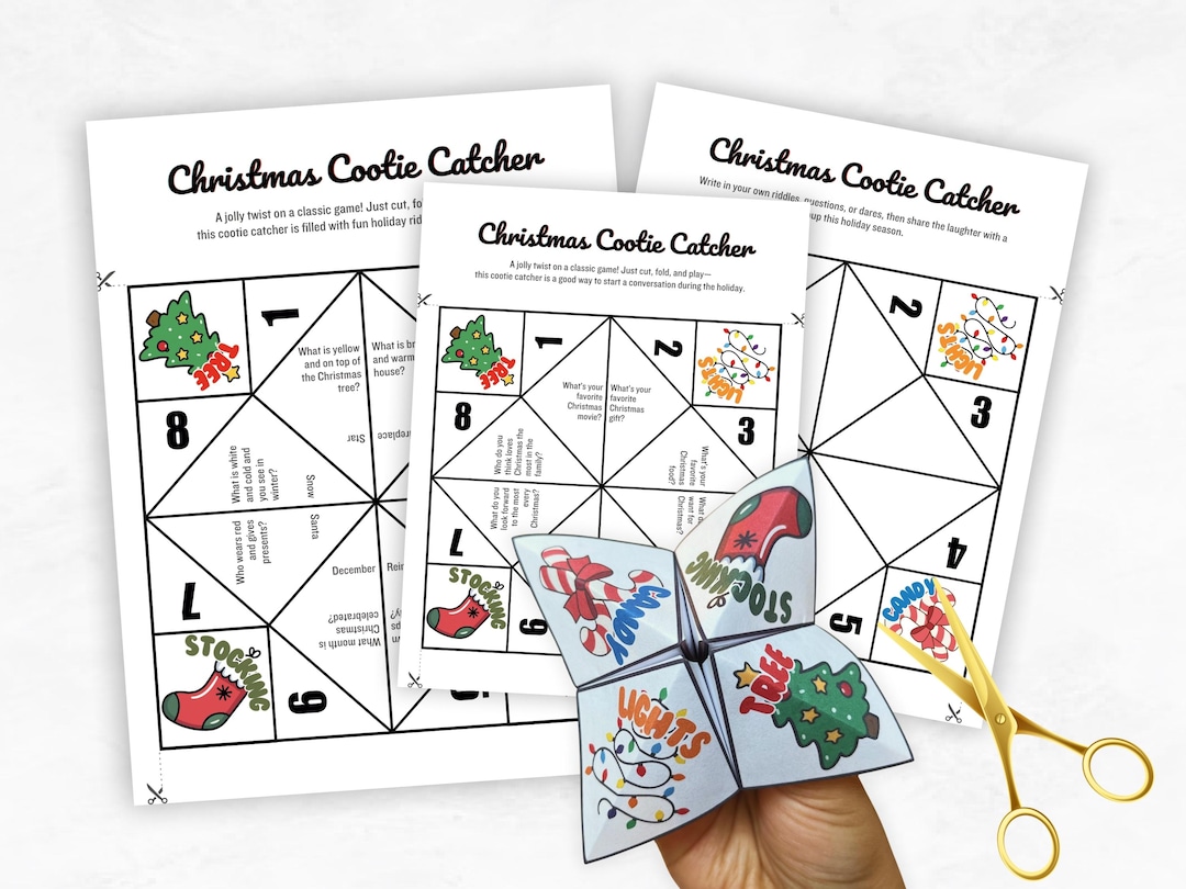 Christmas Riddle Cootie Catcher PDF, Holiday Fortune Teller, Printable ...