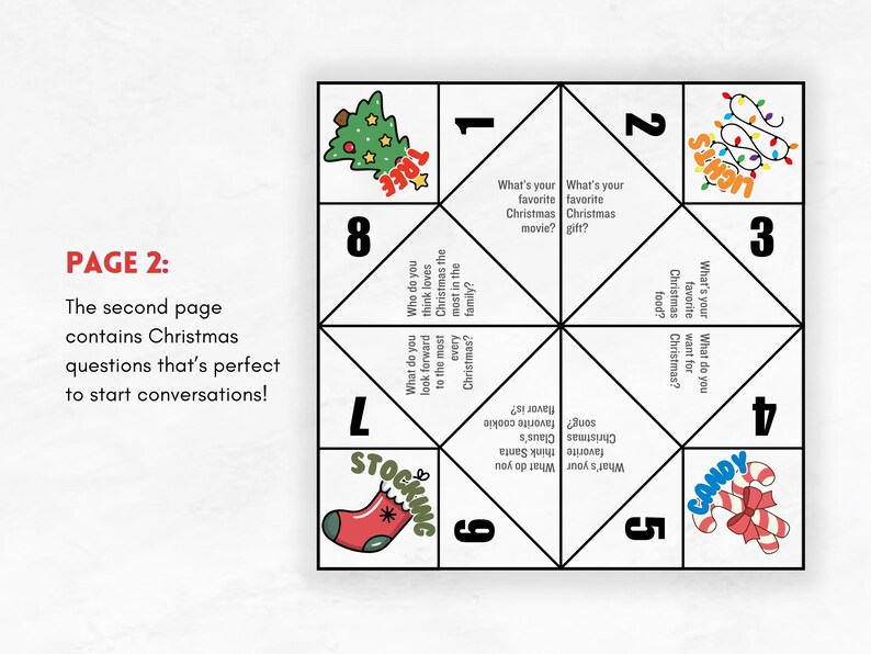 Christmas Riddle Cootie Catcher PDF, Holiday Fortune Teller, Printable ...