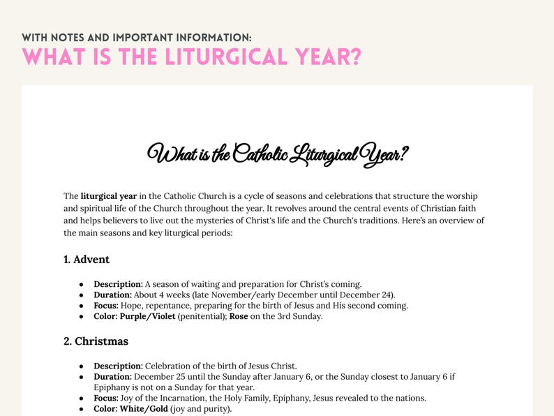 2025-2026 Catholic Liturgical Calendar Guide | US Printable PDF - Etsy ...