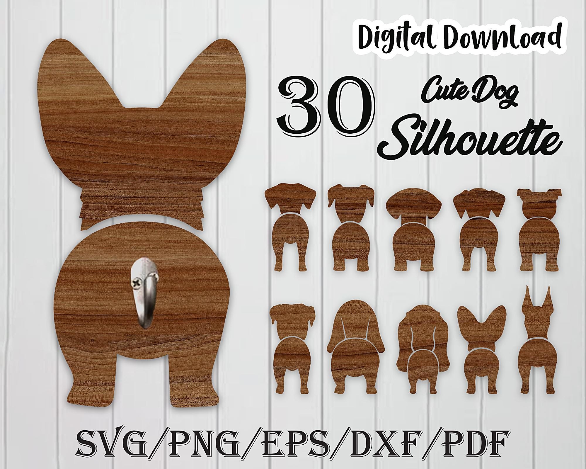 30 Dog Leash SVG Bundle | Dog Leash Holder and Hook | Dog Butt and ...