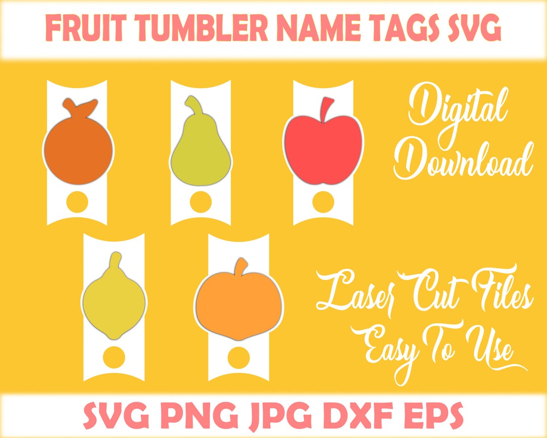 Tumblers Tags SVG, Fruit Tumbler Tag SVG Cut File, Tumbler Tag Svg File ...