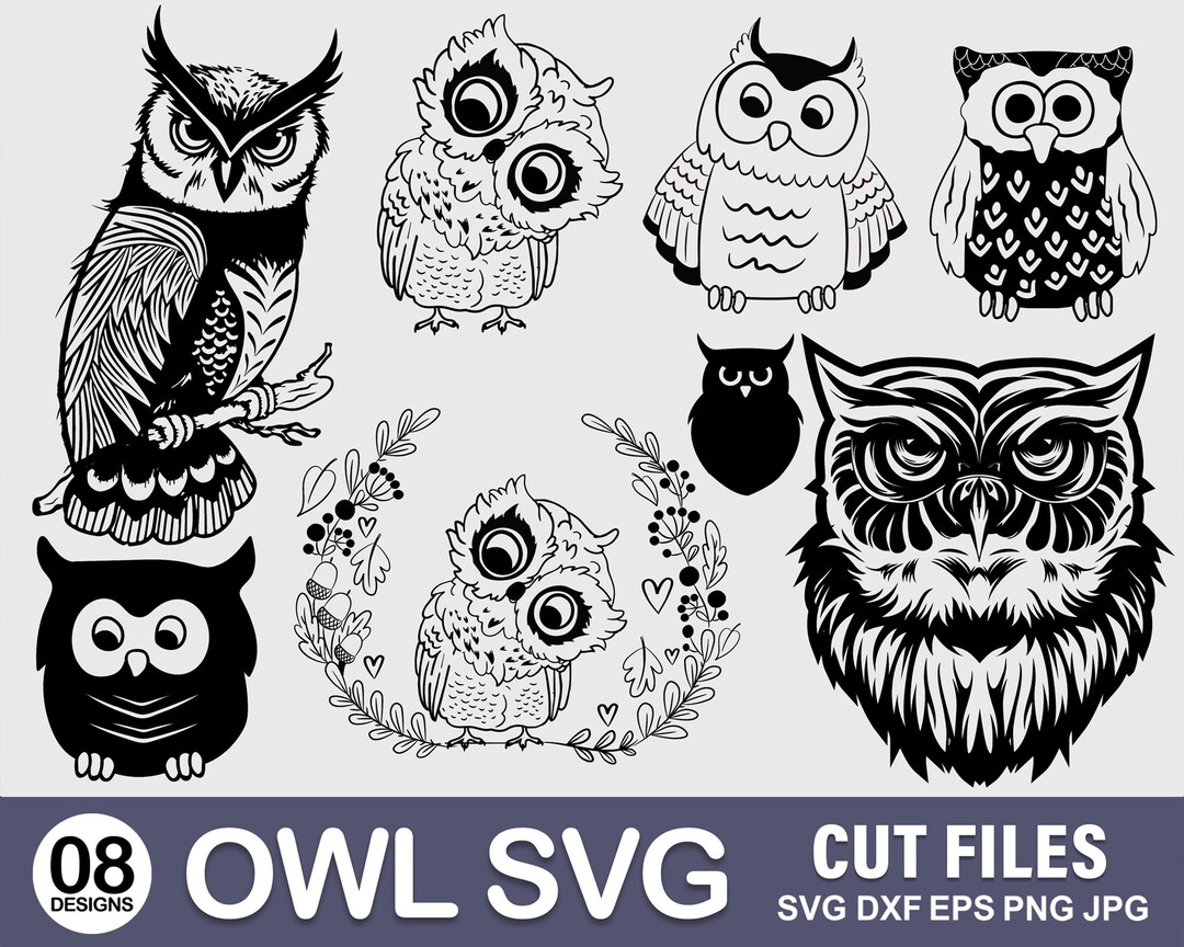 Owl Svg Bundle, Owl in the Woods Svg, Wild Animal Svg, Owl and Moon Svg ...