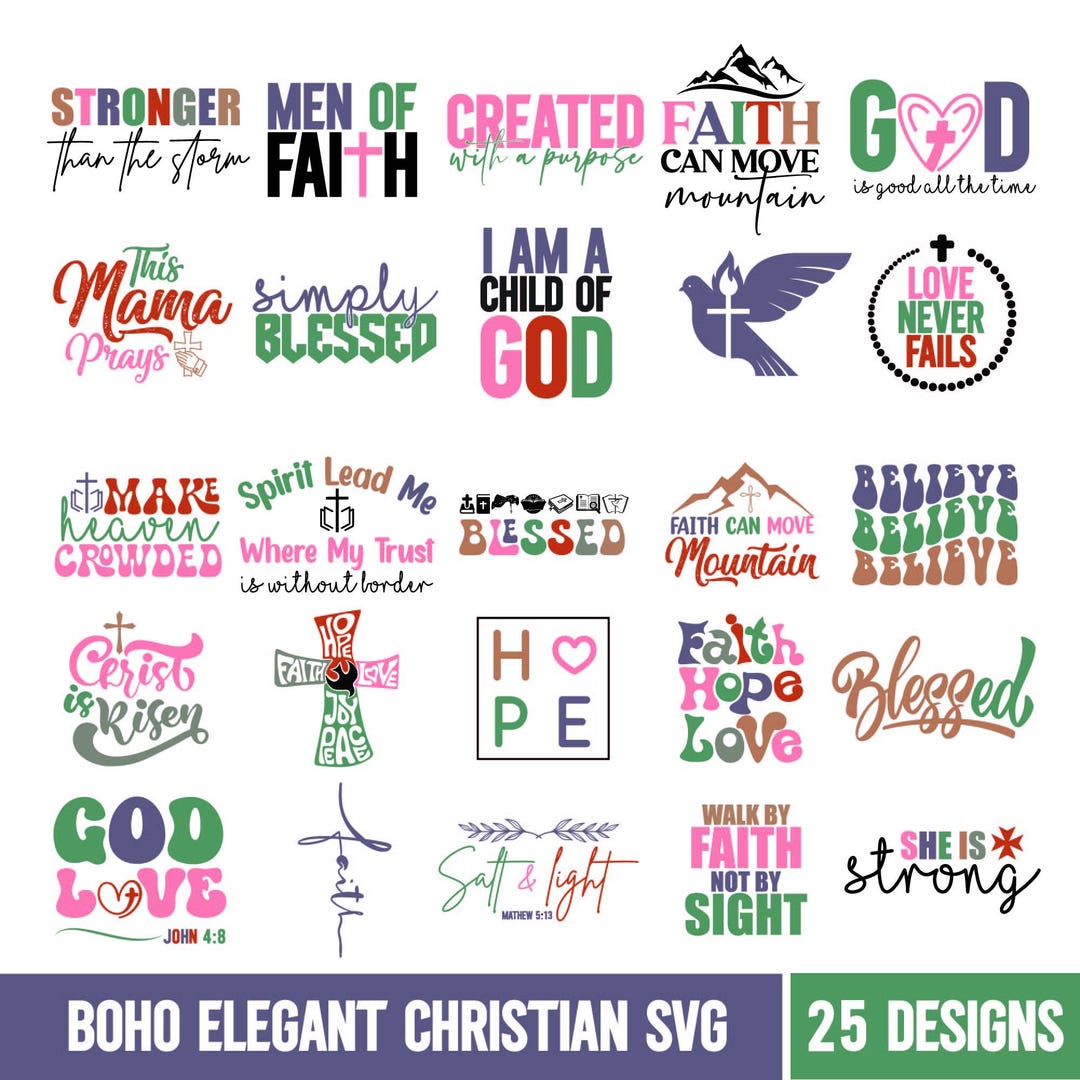 Christian Svg Bundle, Religious Svg, Scripture Svg, Bible Verse Svg ...