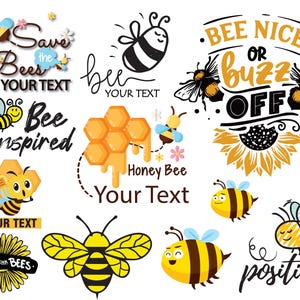 Bee SVG Bundle, Honey Bee SVG, Honeycomb SVG, Queen Bee Svg, Bee Happy ...