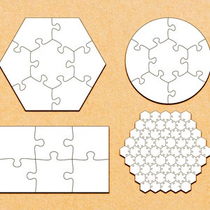 Jigsaw Puzzle SVG, Laser Cut File Puzzle Set, Puzzle Pieces Bundle ...