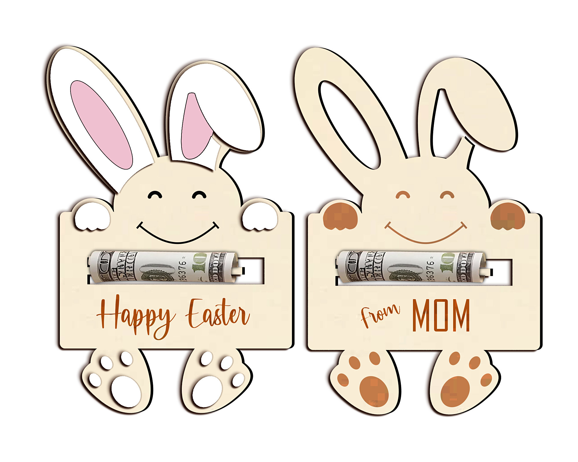 Easter Bunny Money Holder Svg, Easter Bunny Money Holder Laser Cut File ...