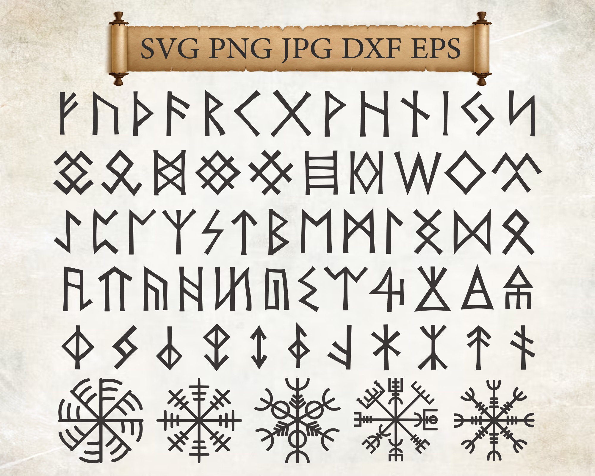 Runic Alphabets SVG, Runic Font, Runes SVG, Cricut Silhouette Font ...