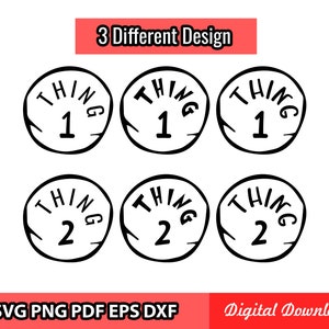 Thing 1 Thing 2 Svg, Layered Svg Files, Bundle the Thing, Font Files ...