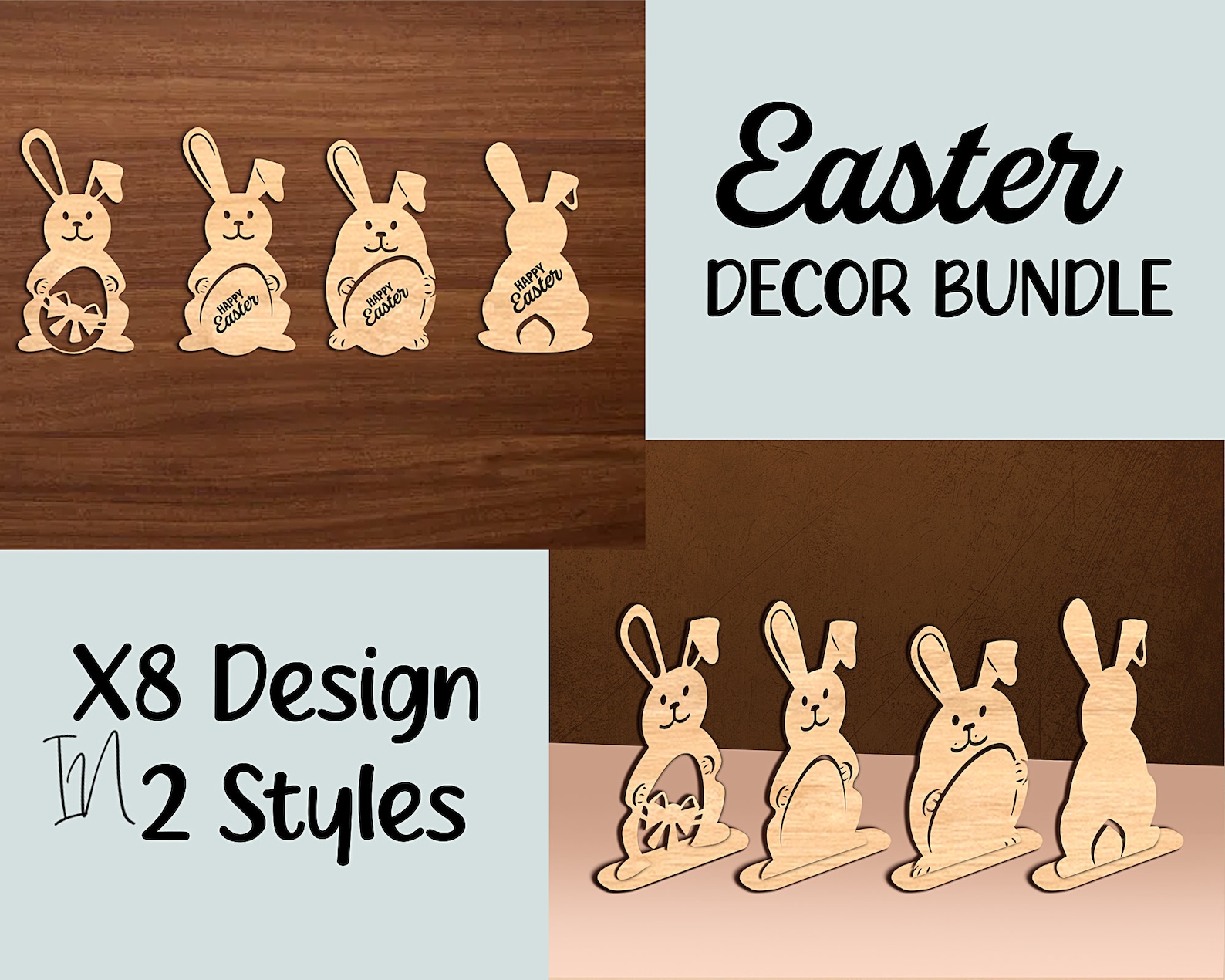 Easter SVG, Easter Laser Cut Svg Bundle, Bunny Ornaments Svg, Easter ...
