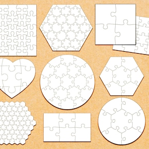 Jigsaw Puzzle SVG, Laser Cut File Puzzle Set, Puzzle Pieces Bundle ...