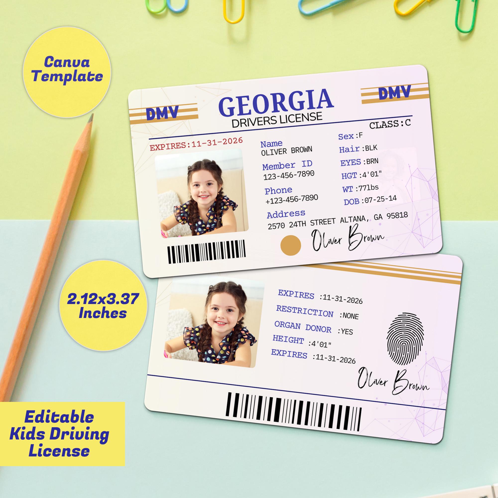 Driver's License Custom Kids Drivers License - Personalized Photo ID ...