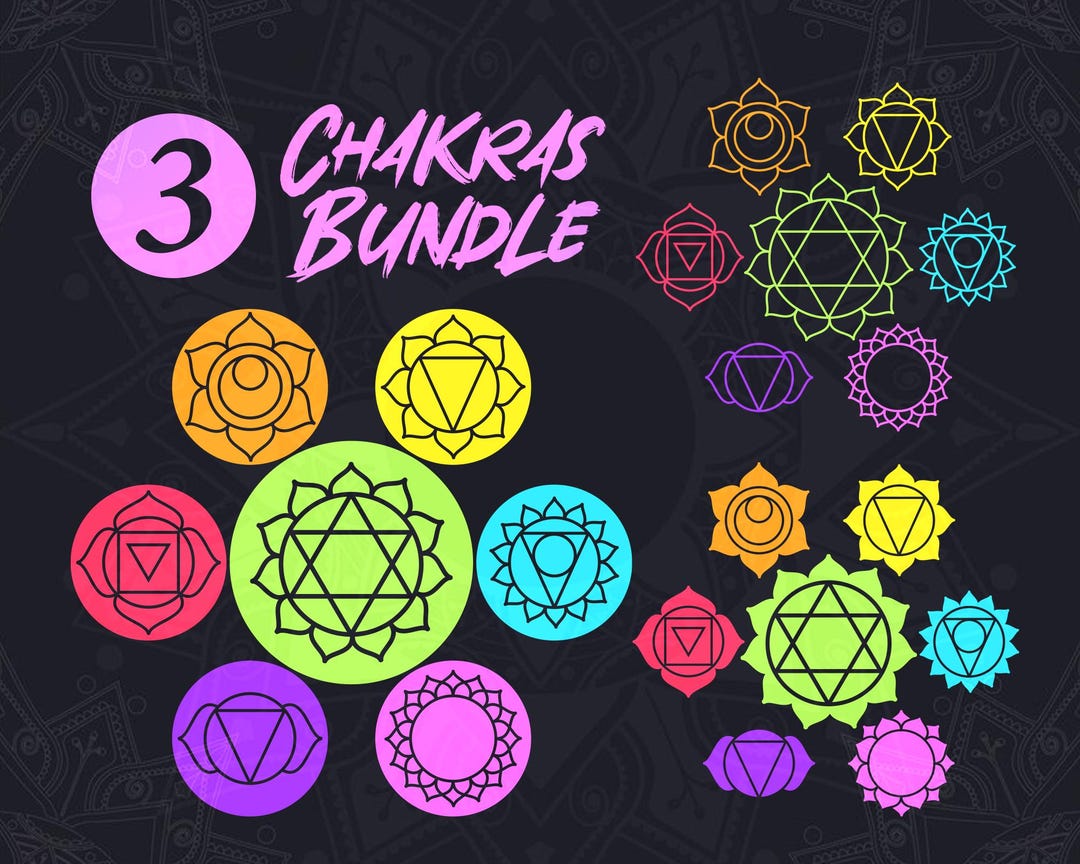 Chakras SVG Bundle, Chakras 7 Different Designs SVG, Chakra Buddhism ...