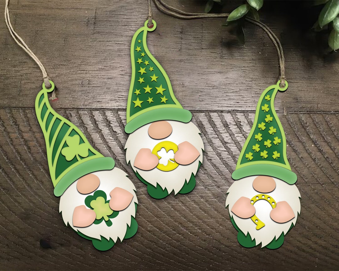 St Patrick's Day Gnome Bundle Svg, Shamrock, St Patricks Laser Cut ...