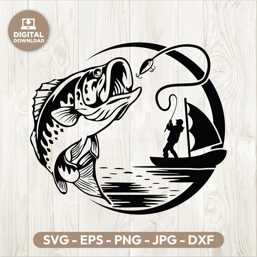 Fisher Man SVG, Fly Fishing SVG, Fisher Caught Man, Cross Fish Hook ...