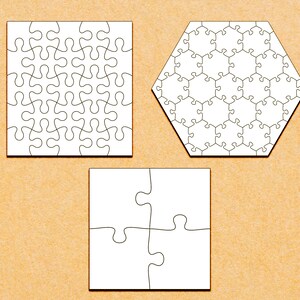 Jigsaw Puzzle SVG, Laser Cut File Puzzle Set, Puzzle Pieces Bundle ...