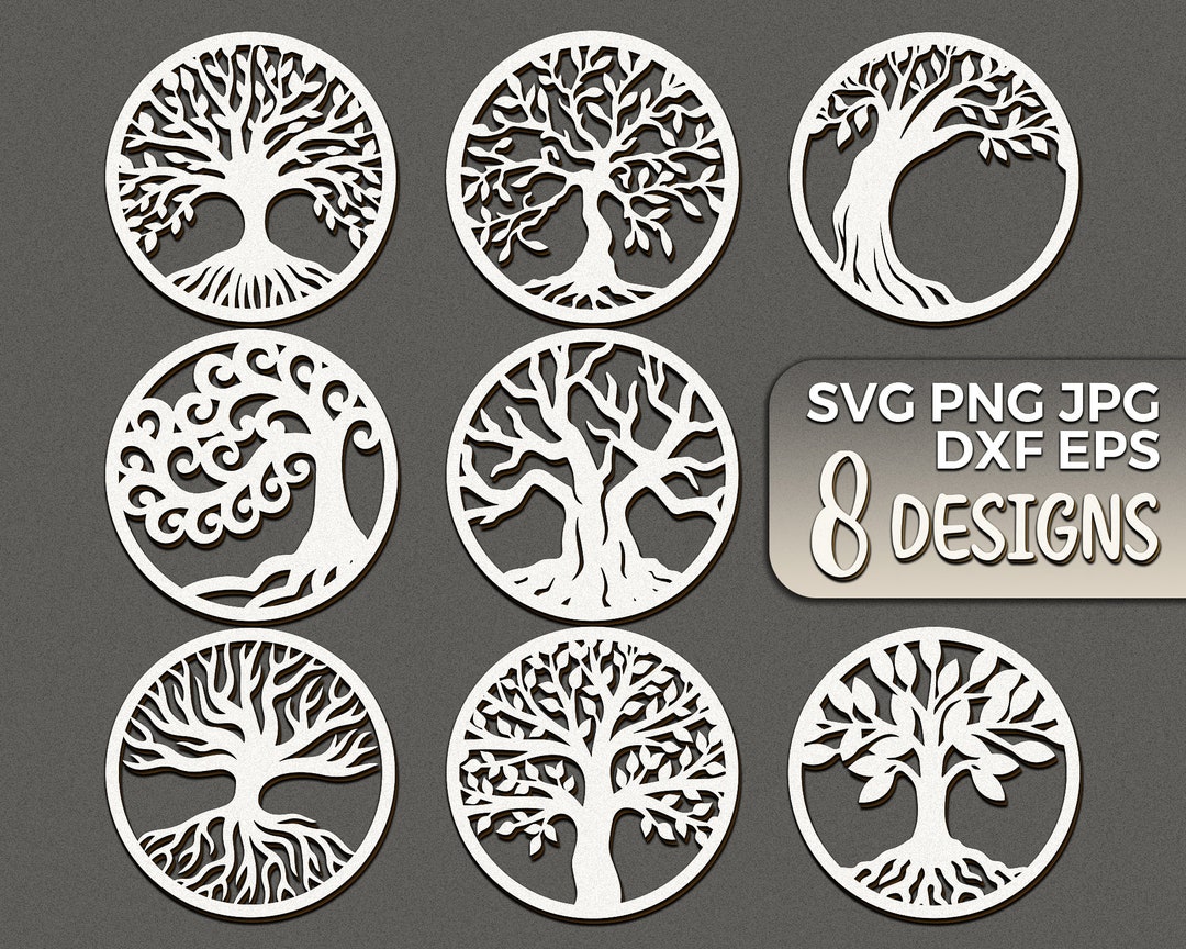 Tree Laser Cut Svg Files, Tree of Life Clipart, Vector Files for Wood ...